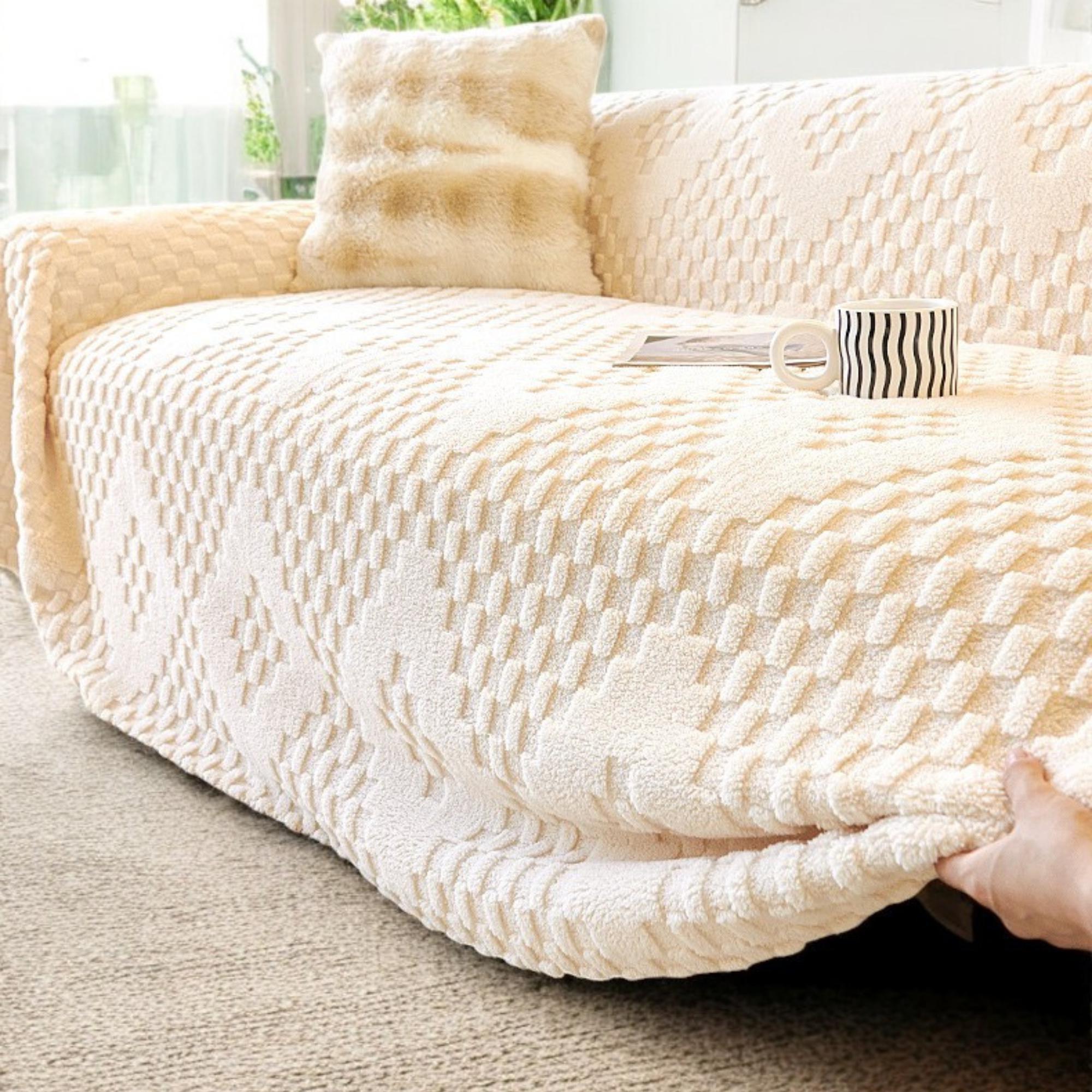 Winter Couch Cover, Modern Sofa Slipcover, Cotton Couch Protection ...