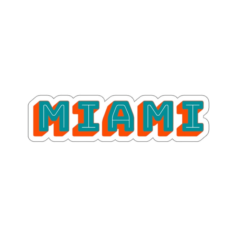Miami Sticker Vinyl Football Sticker Sports Miami Football Sticker ...