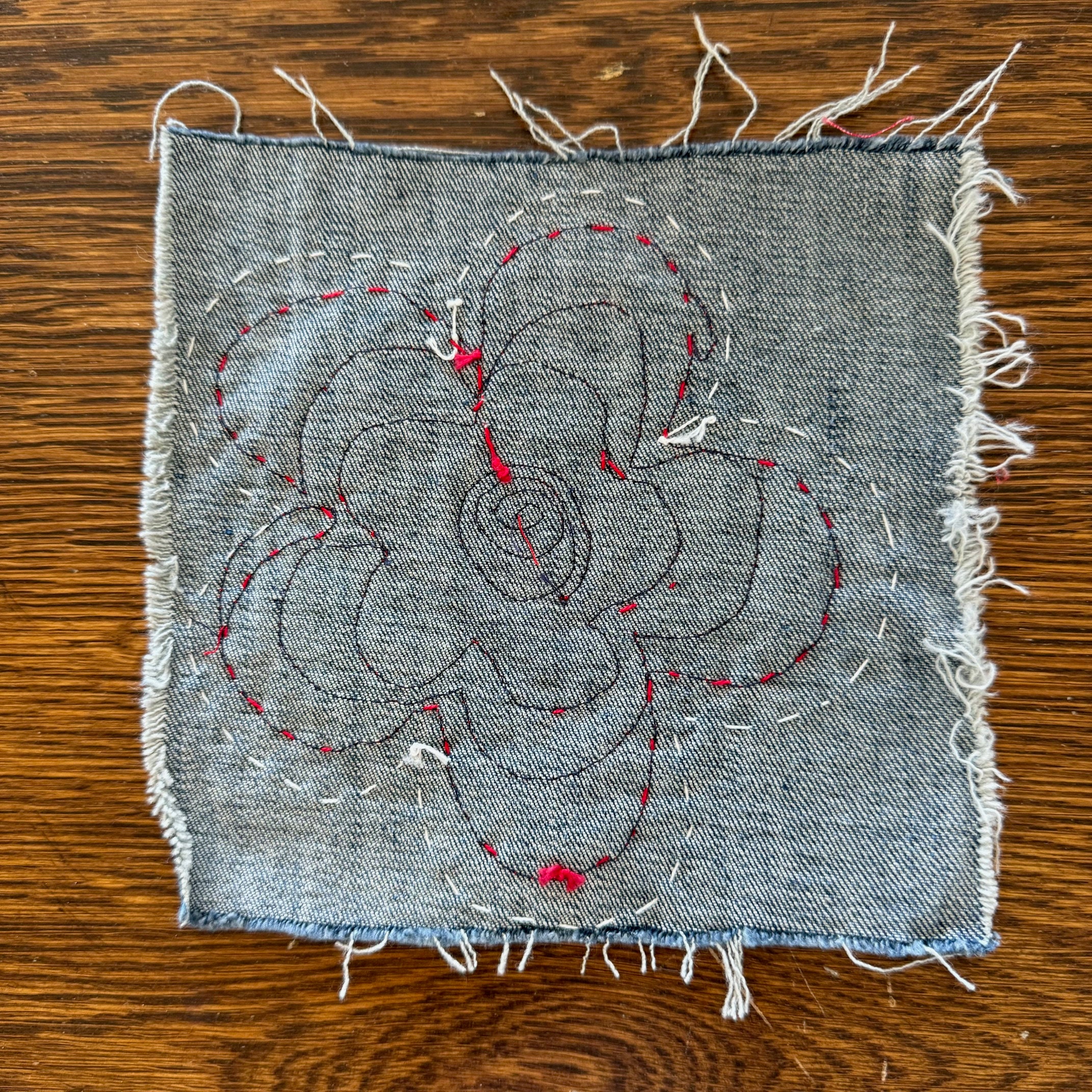 Hand-made Decorative Frayed Denim Floral Flower Patch 6 X 7 Approx. - Etsy