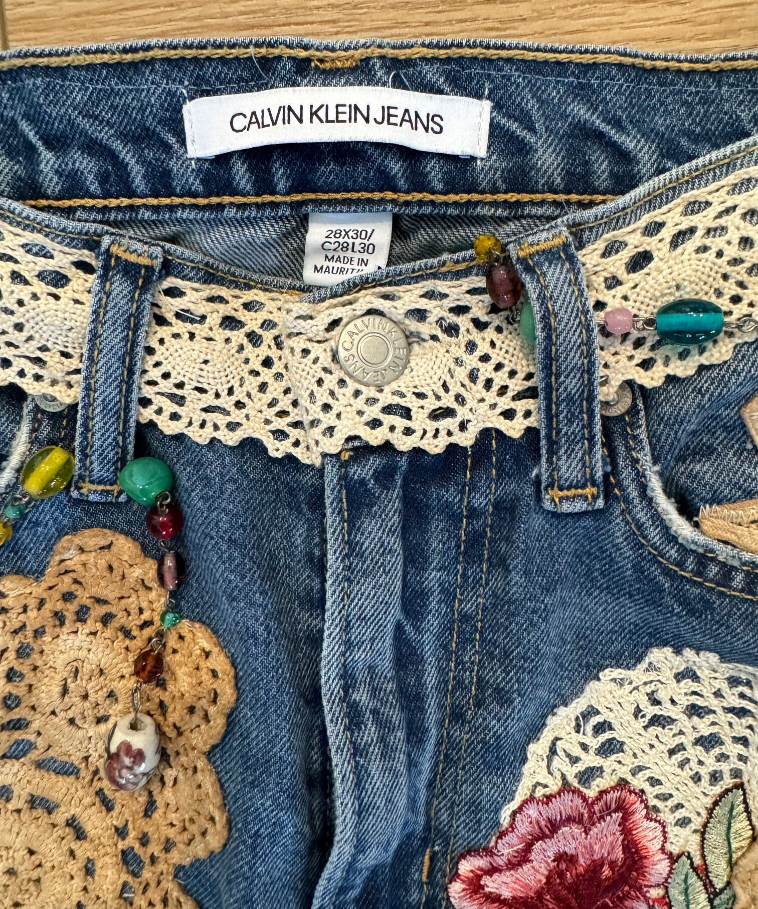 Artfully Altered Calvin Klein High Rise Straight Jeans Created by ...