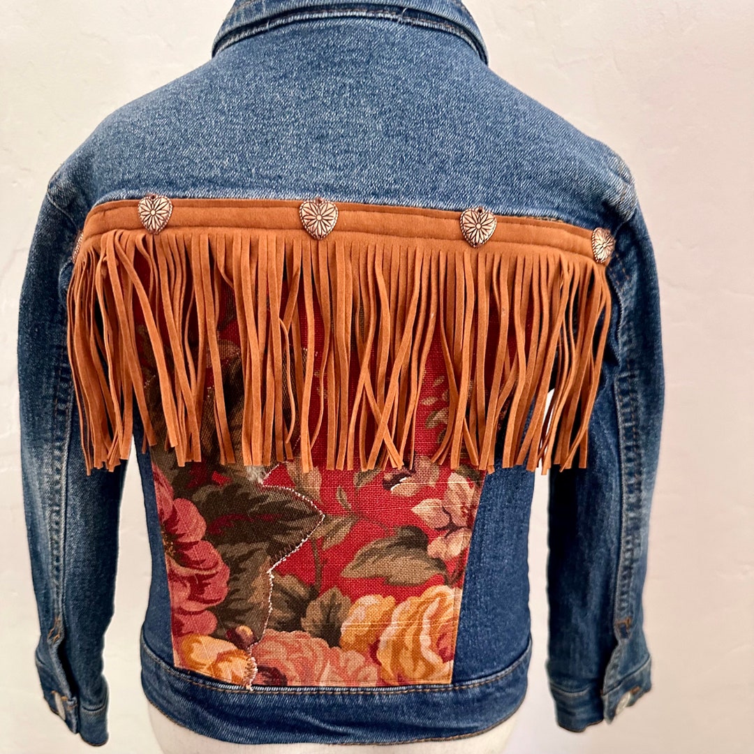 Little Girl's Western Cowgirl Upcycled SOHO BLUE Denim Jean Jacket ...