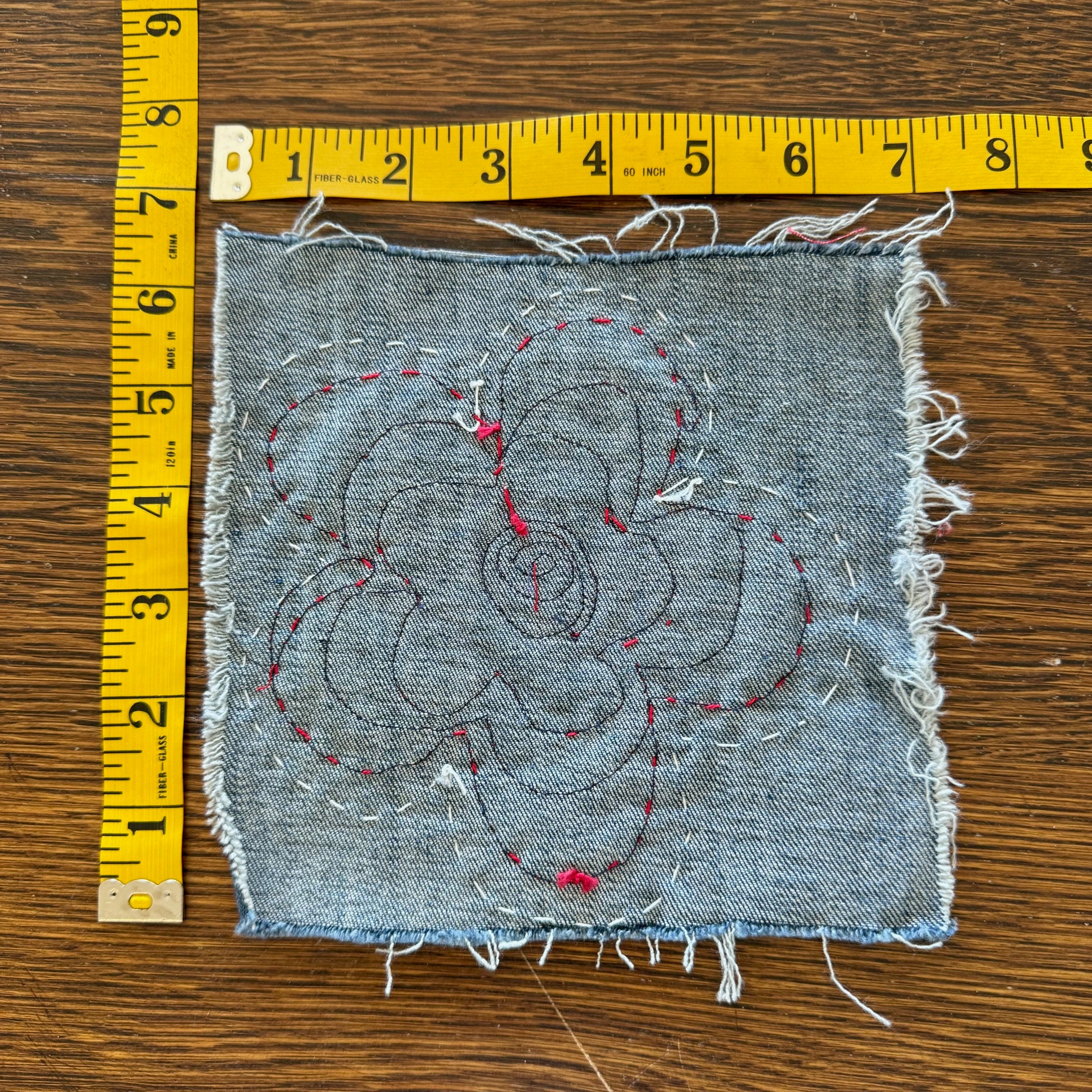 Hand-made Decorative Frayed Denim Floral Flower Patch 6 X 7 Approx. - Etsy