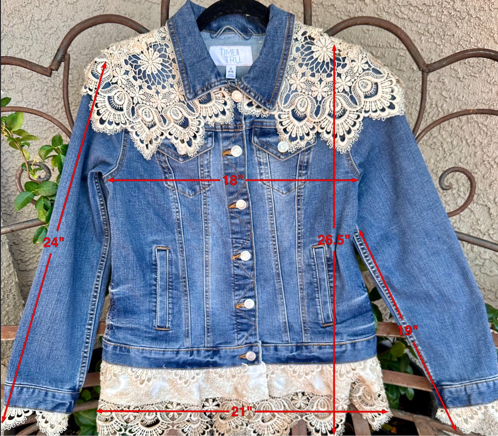 VICTORIAN COWGIRL Reworked Denim Jean Jacket Has Vintage Trim, Lace and ...