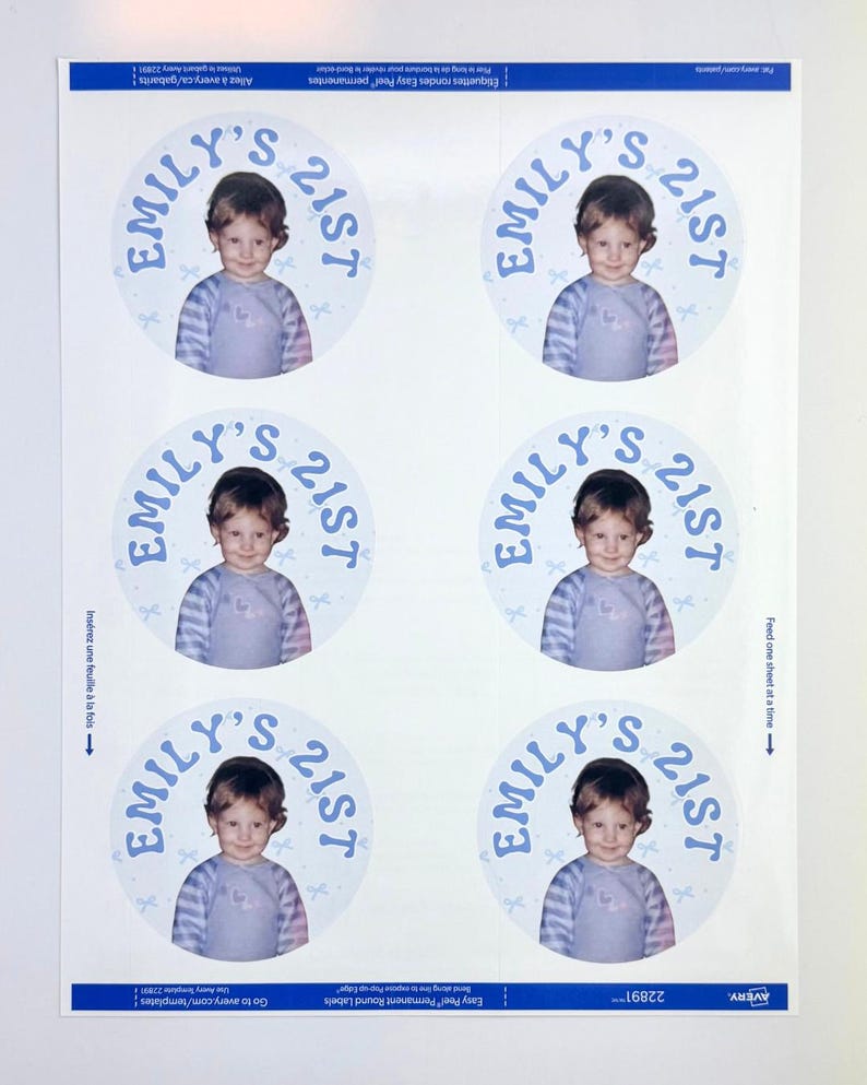 Custom Birthday Sticker Sheet - 6+ Count - 21st Birthday Stickers ...