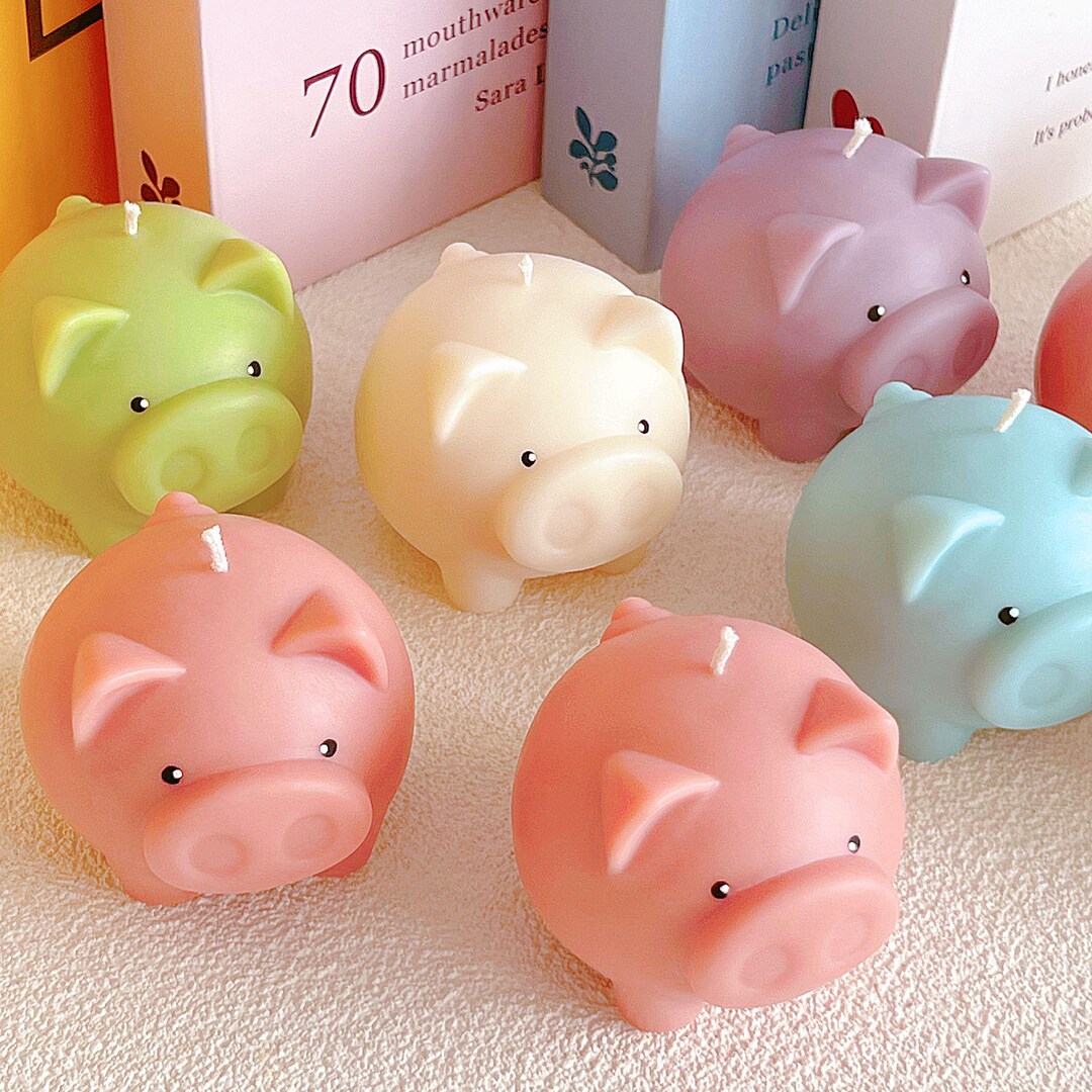 Chubby Pig Candle, Cute Pig Candle, Piggy Bank Candle, Funny Piggy ...