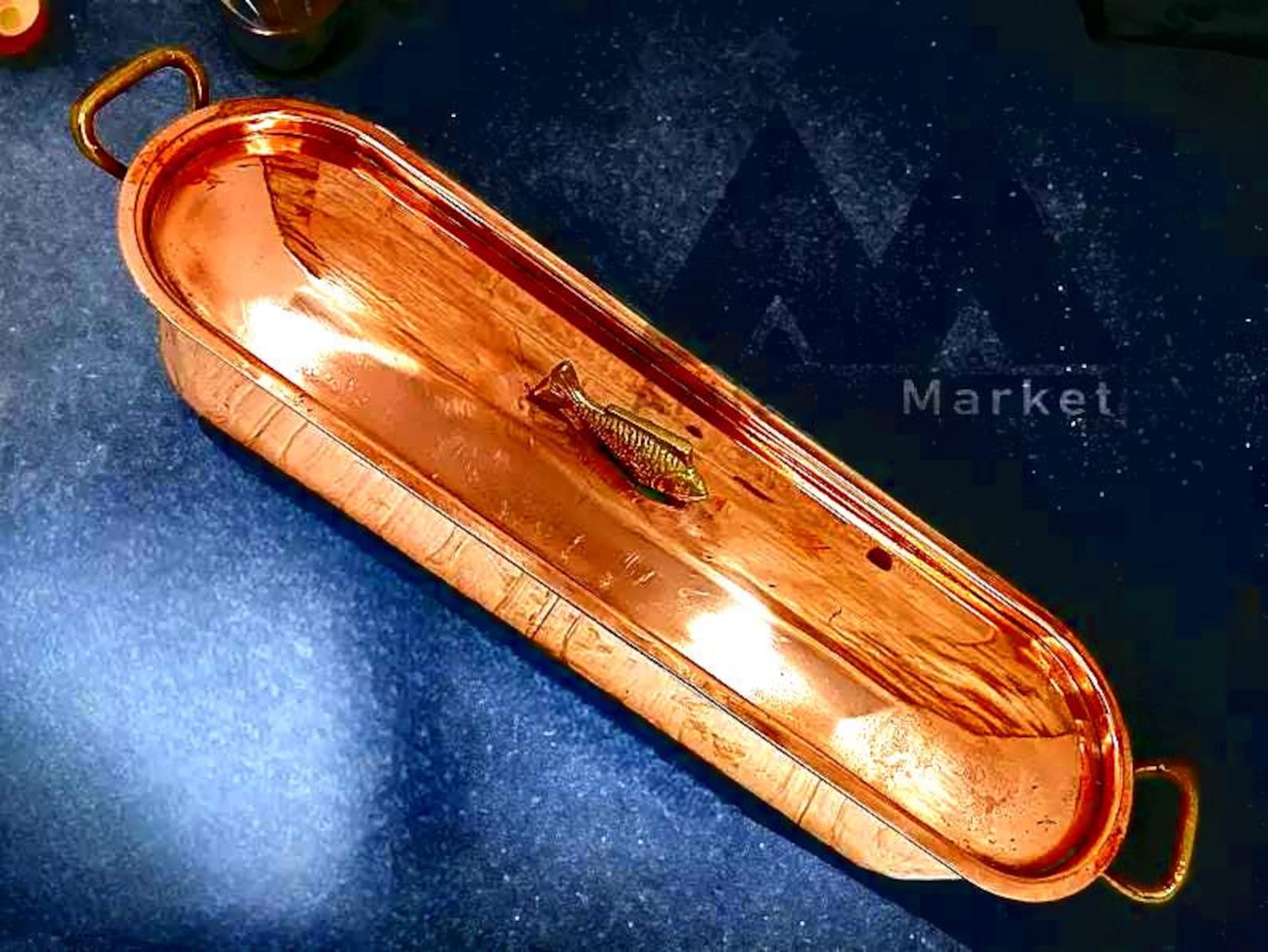 Red Copper Fish Pan With Lid | Antique Moroccan Copper Cookware ...