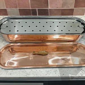 Red Copper Fish Pan With Lid | Antique Moroccan Copper Cookware ...