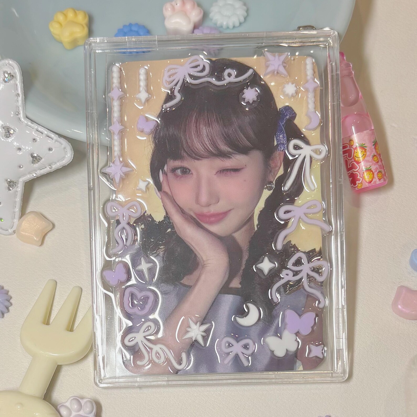 Custom Decorated Toploader | Photocard Holder | Coquette | Cute ...