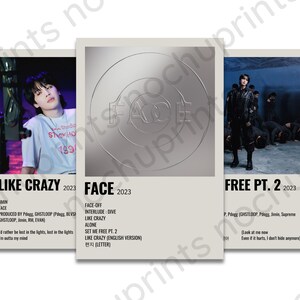 Jimin FACE Album Poster Set set of 8 Digital Download Minimalist Wall ...