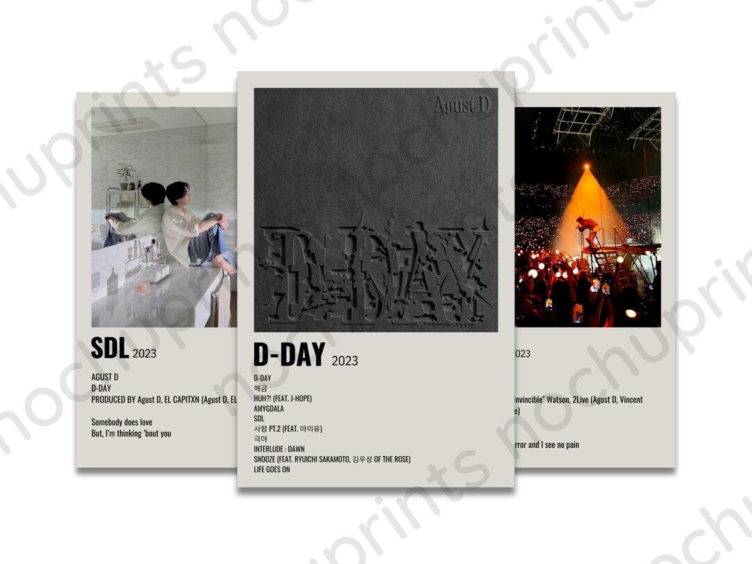 Agust D/suga D-DAY Album Poster Set set of 11 Digital Download ...