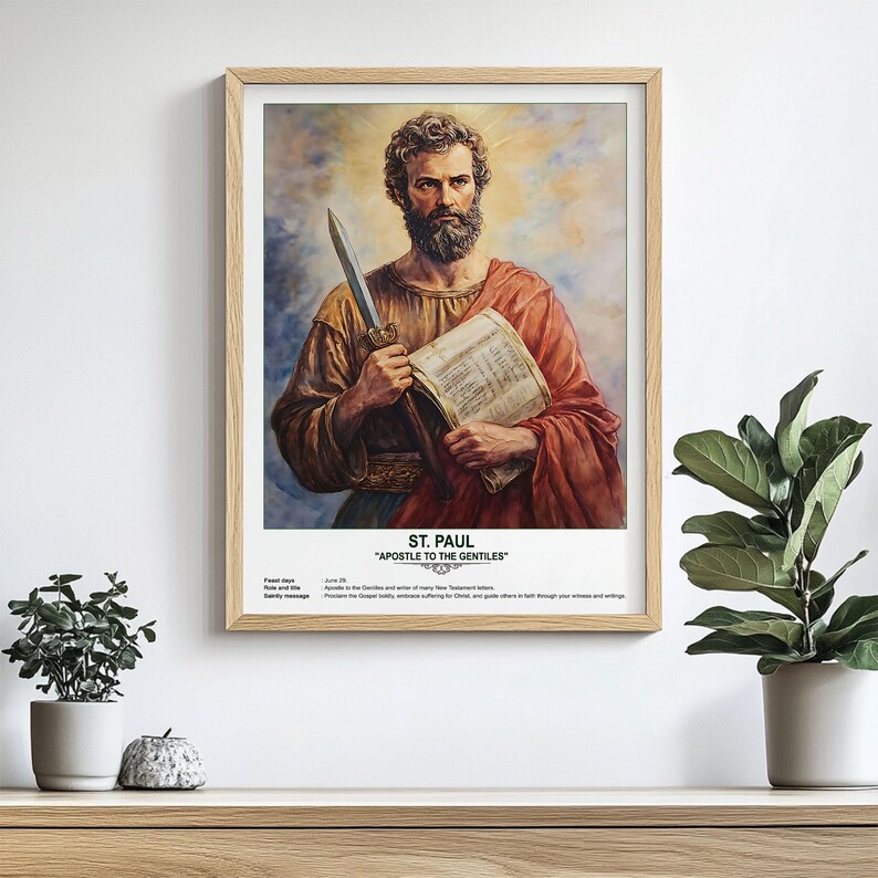 St. Paul, Sacred Art, Religious Wall Art for Families, Patron Saint ...