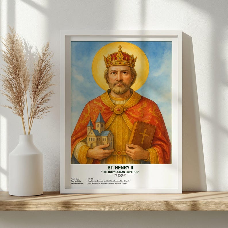 St. Henry II, Sacred Art, Religious Wall Art for Families, Patron Saint ...