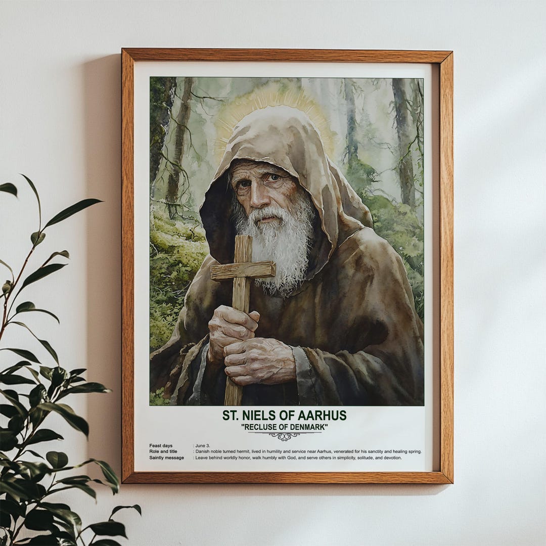St. Niels of Aarhus, Sacred Art, Religious Wall Art for Families ...