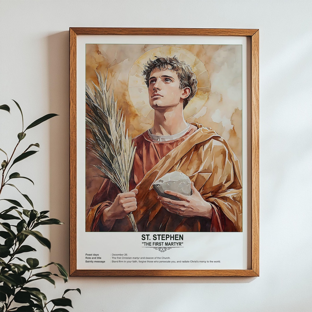 St. Stephen, Sacred Art, Religious Wall Art for Families, Patron Saint ...