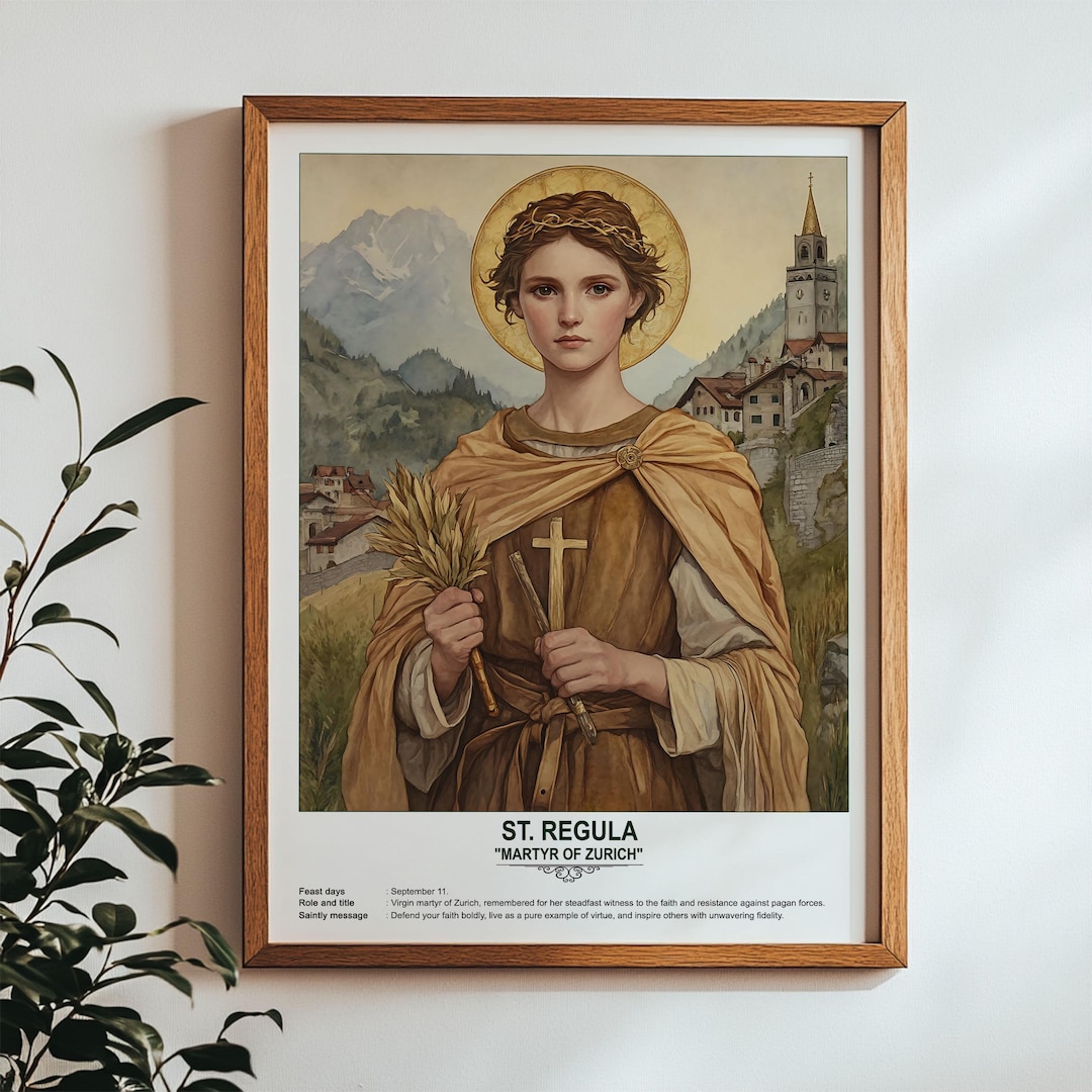 St. Regula, Sacred Art, Religious Wall Art for Families, Patron Saint ...