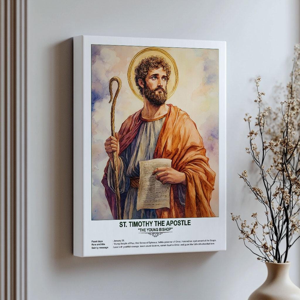 St. Timothy the Apostle, Sacred Art, Religious Wall Art for Families ...
