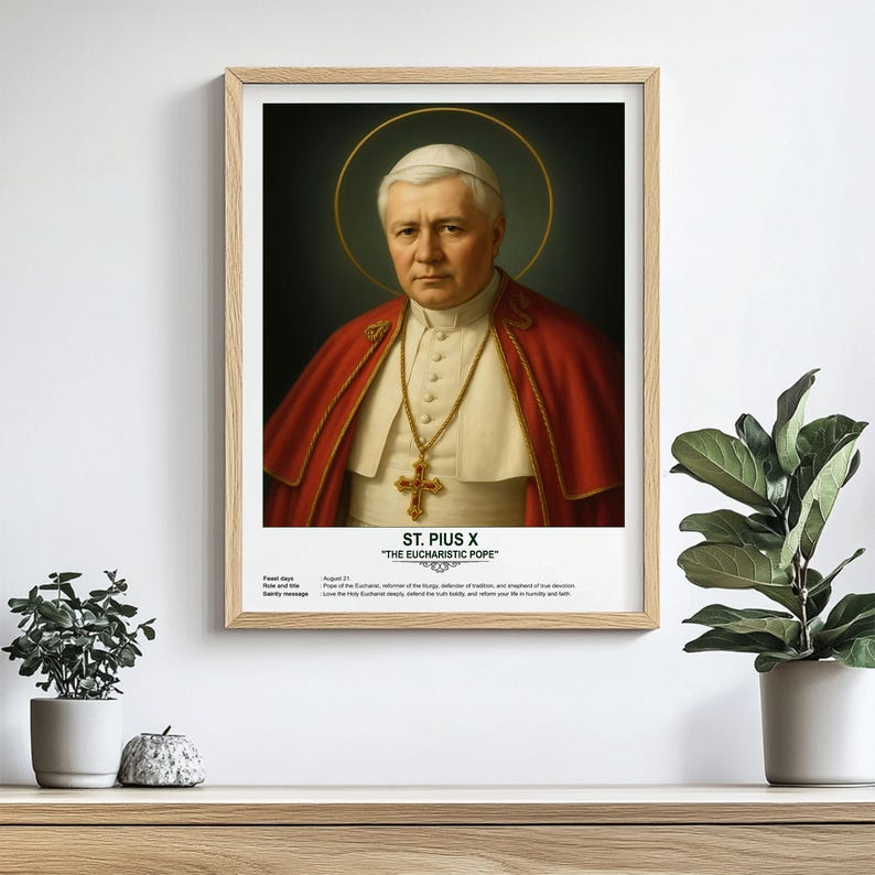 St. Pius X, Sacred Art, Religious Wall Art for Families, Patron Saint ...