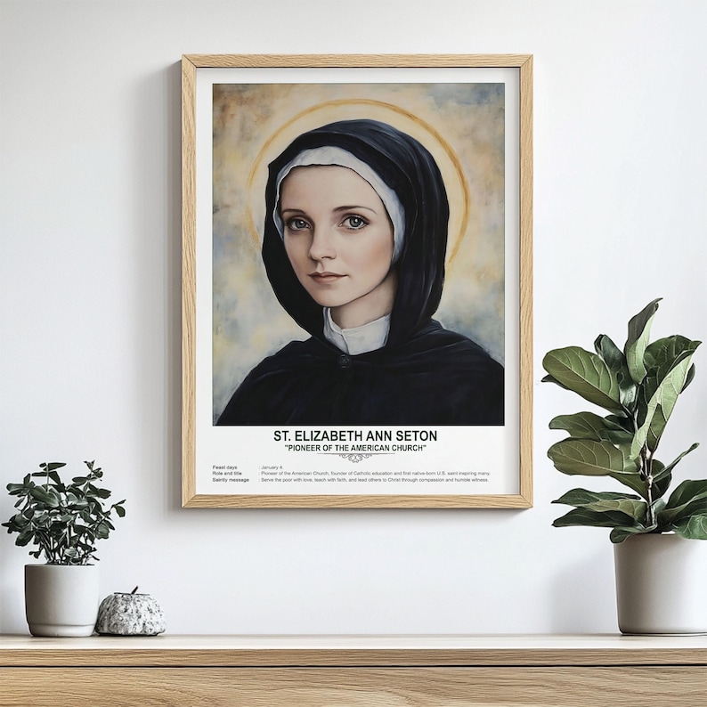 St. Elizabeth Ann Seton, Sacred Art, Religious Wall Art for Families ...