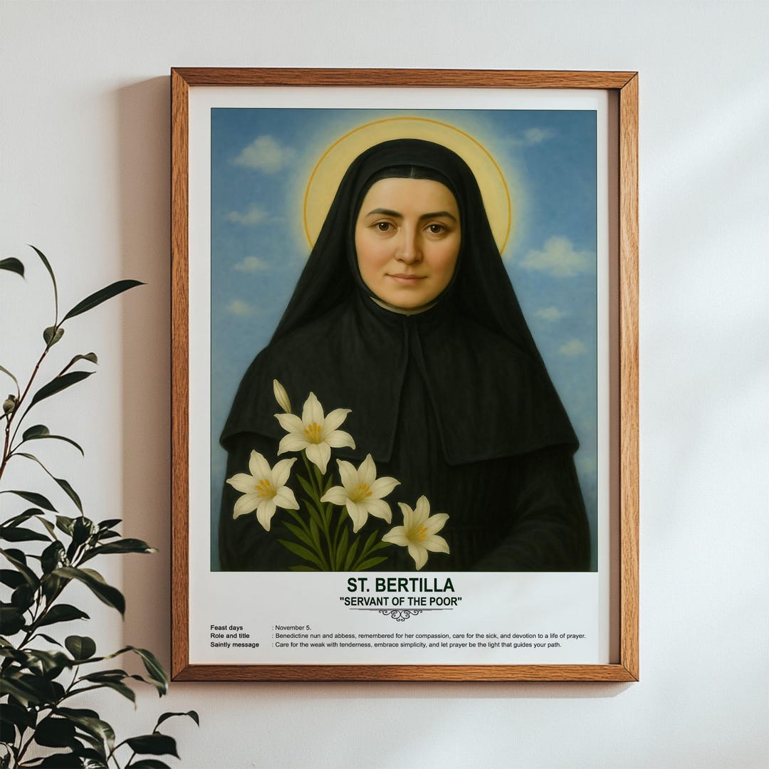 St. Bertilla, Sacred Art, Religious Wall Art for Families, Patron Saint, Housewarming Gift. - Etsy