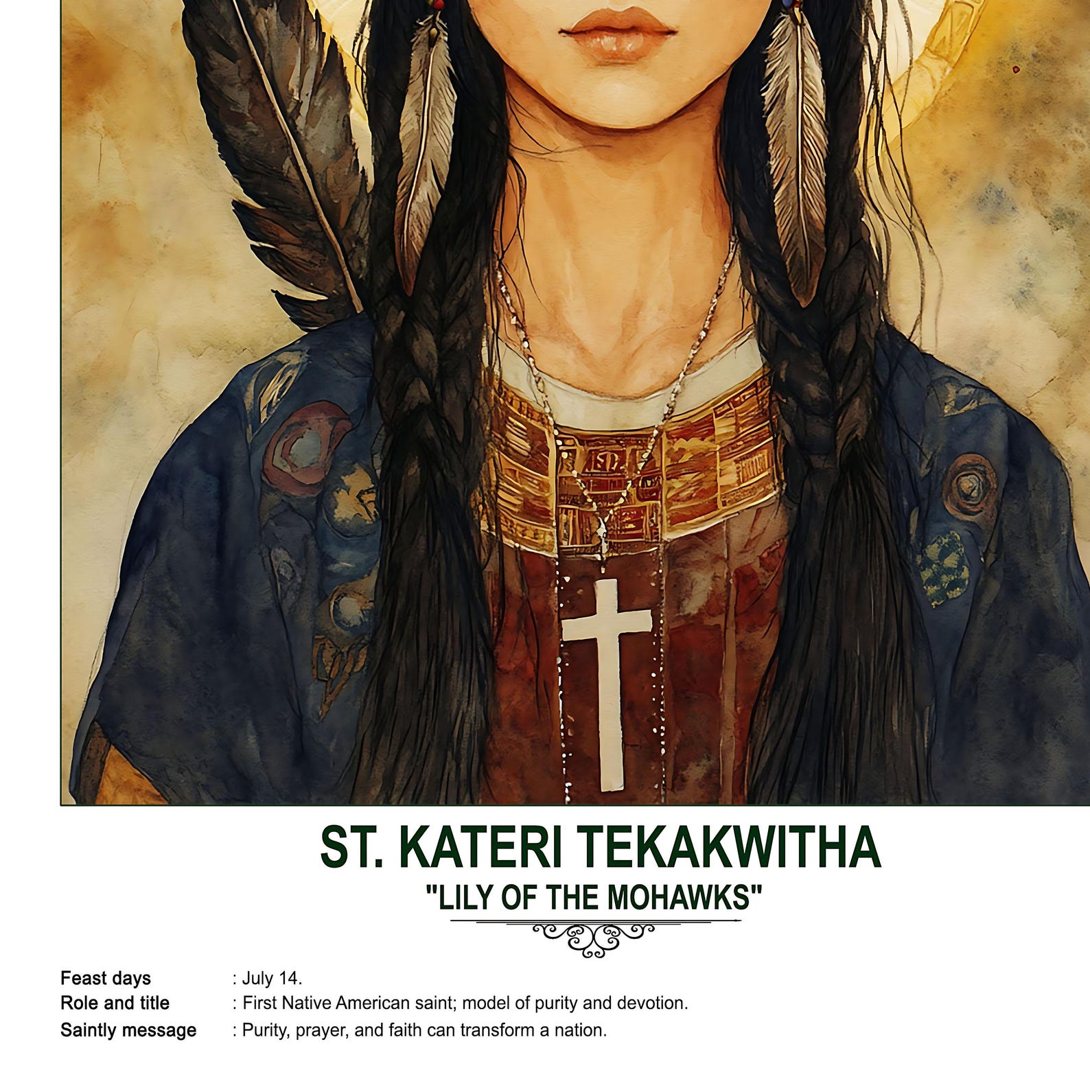 St. Kateri Tekakwitha, Sacred Art, Religious Wall Art for Families ...