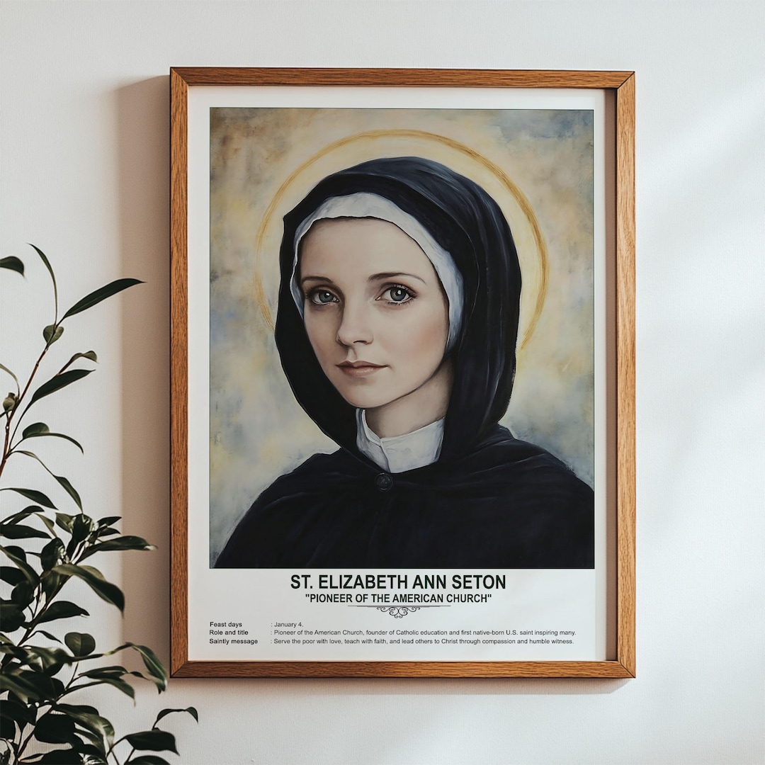 St. Elizabeth Ann Seton, Sacred Art, Religious Wall Art for Families ...