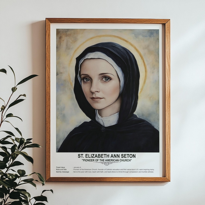 St. Elizabeth Ann Seton, Sacred Art, Religious Wall Art for Families ...