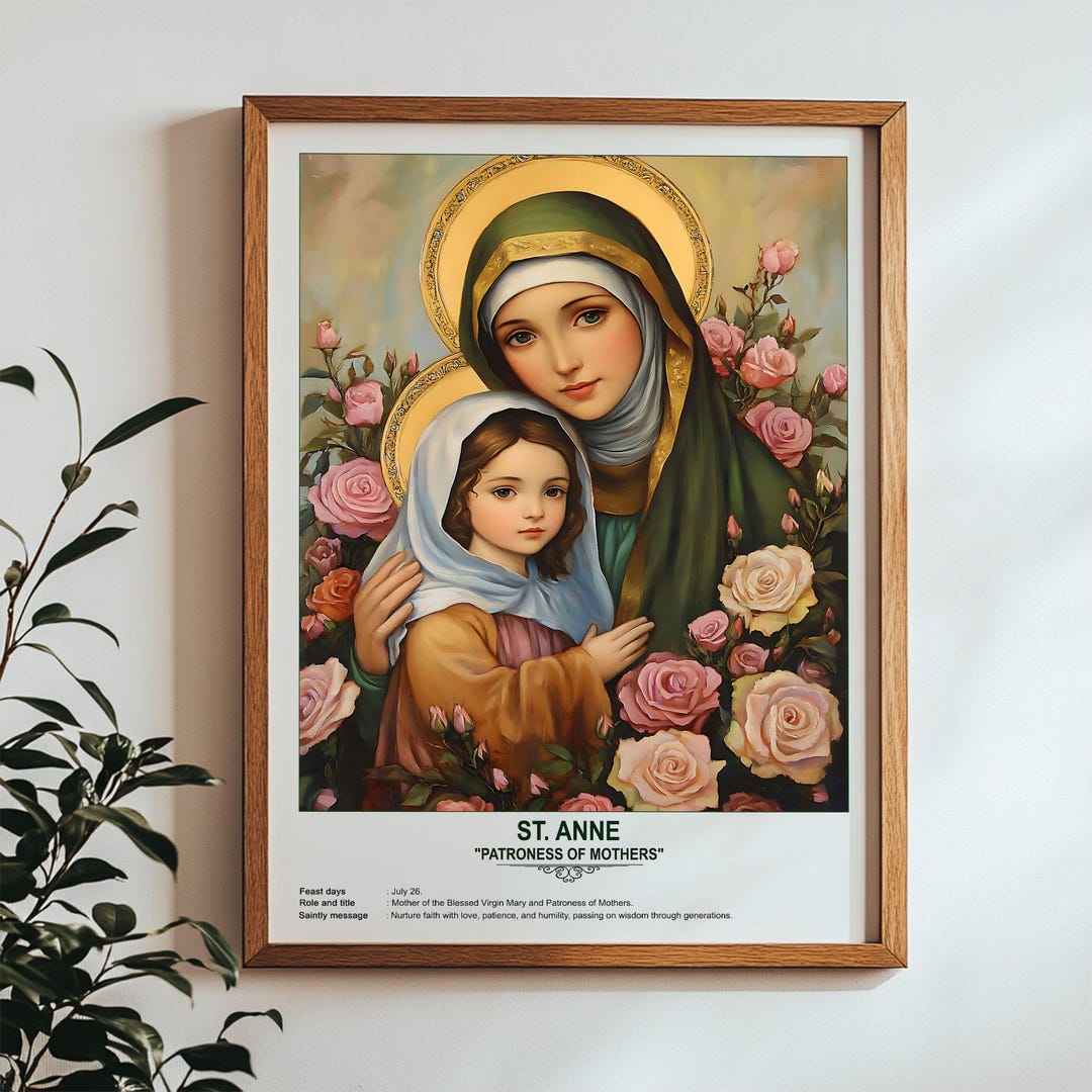 St. Anne, Sacred Art, Religious Wall Art for Families, Patron Saint ...