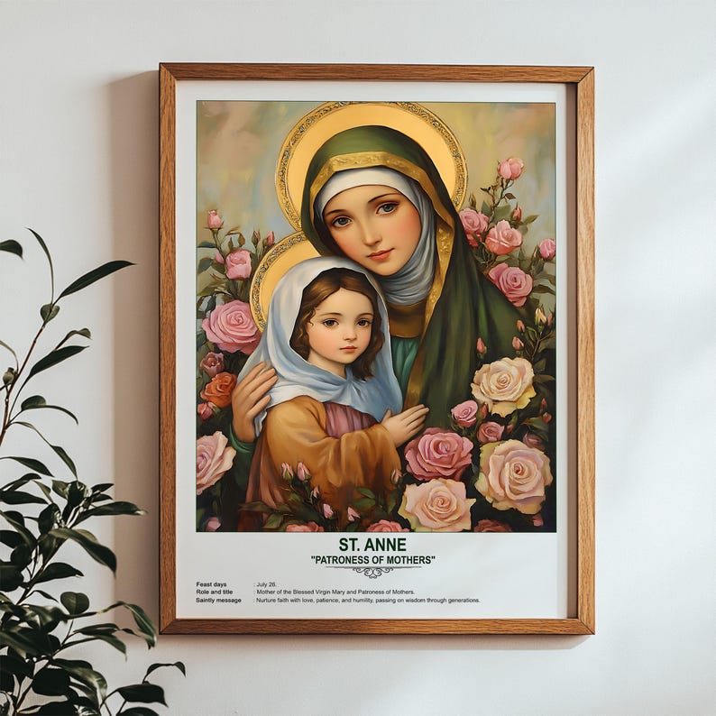 St. Anne, Sacred Art, Religious Wall Art for Families, Patron Saint ...