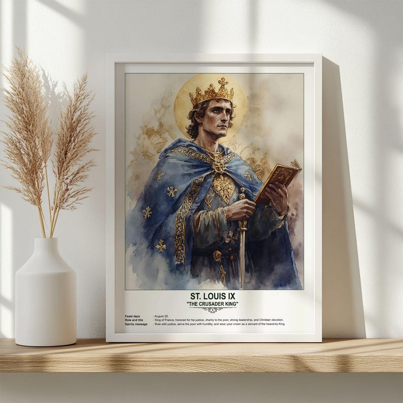 St. Louis IX, Sacred Art, Religious Wall Art for Families, Patron Saint ...