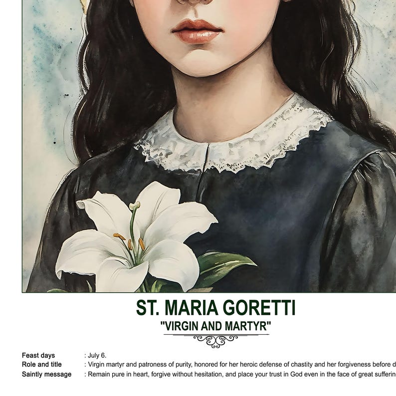 St. Maria Goretti, Sacred Art, Religious Wall Art for Families, Patron ...