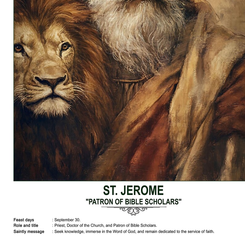 St. Jerome, Sacred Art, Religious Wall Art for Families, Patron Saint ...