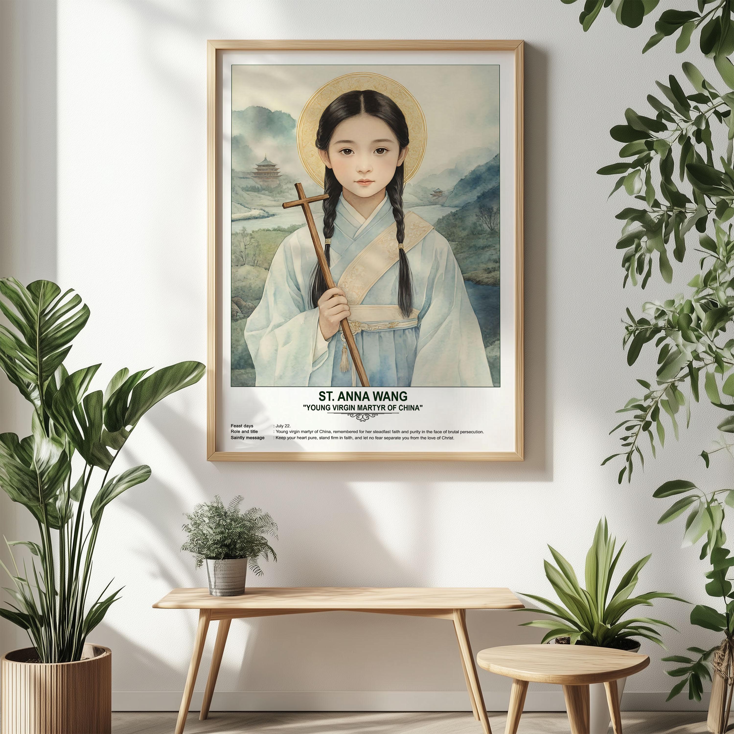 St. Anna Wang, Sacred Art, Religious Wall Art for Families, Patron ...