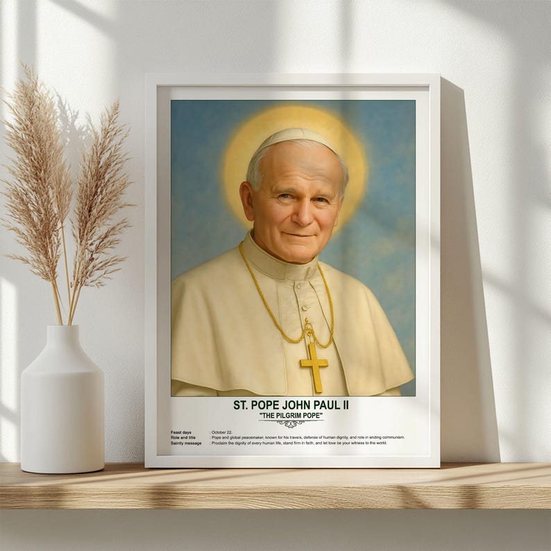 St. Pope John Paul II, Sacred Art, Religious Wall Art for Families ...