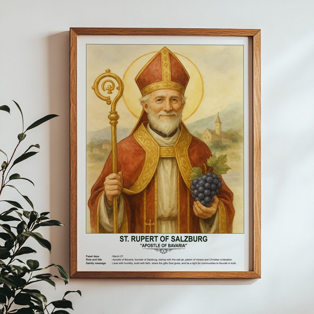 St. Rupert of Salzburg, Sacred Art, Religious Wall Art for Families ...