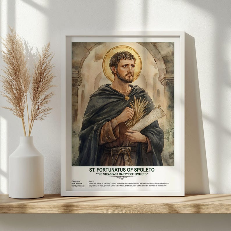 St. Fortunatus of Spoleto, Sacred Art, Religious Wall Art for Families ...
