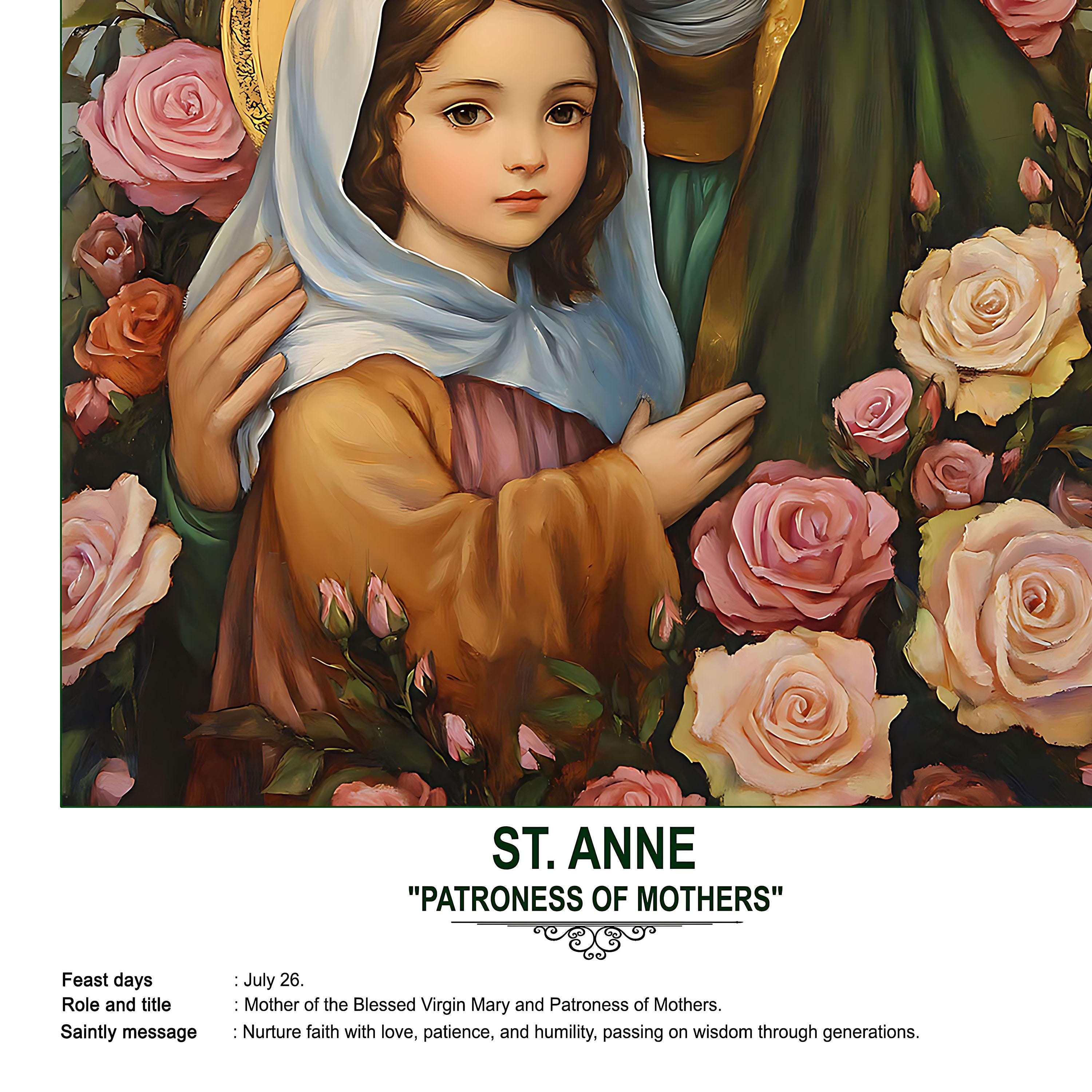 St. Anne, Sacred Art, Religious Wall Art for Families, Patron Saint ...