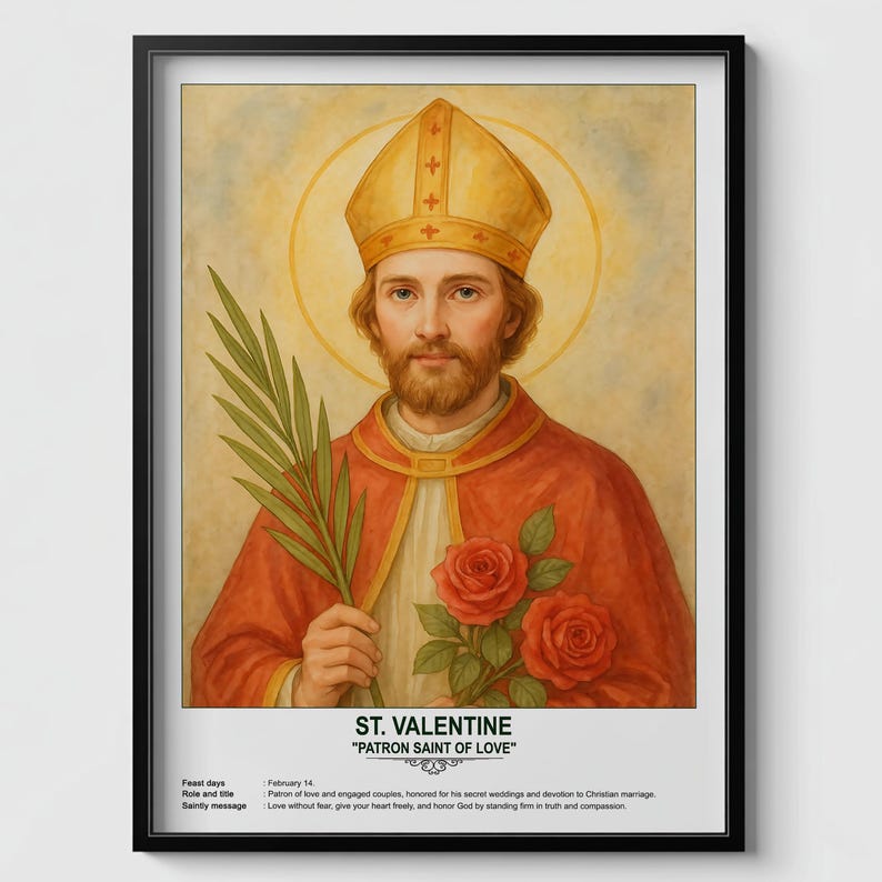 St. Valentine, Sacred Art, Religious Wall Art for Families, Patron ...
