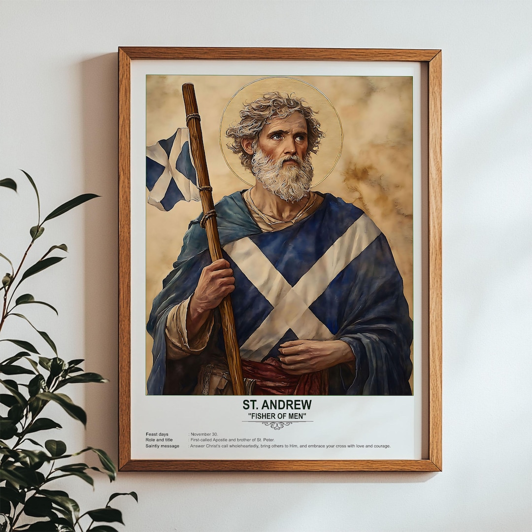 St. Andrew, Sacred Art, Religious Wall Art for Families, Patron Saint ...