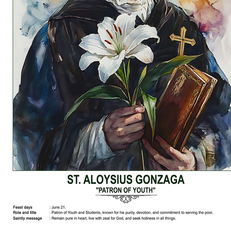 St. Aloysius Gonzaga, Sacred Art, Religious Wall Art for Families ...