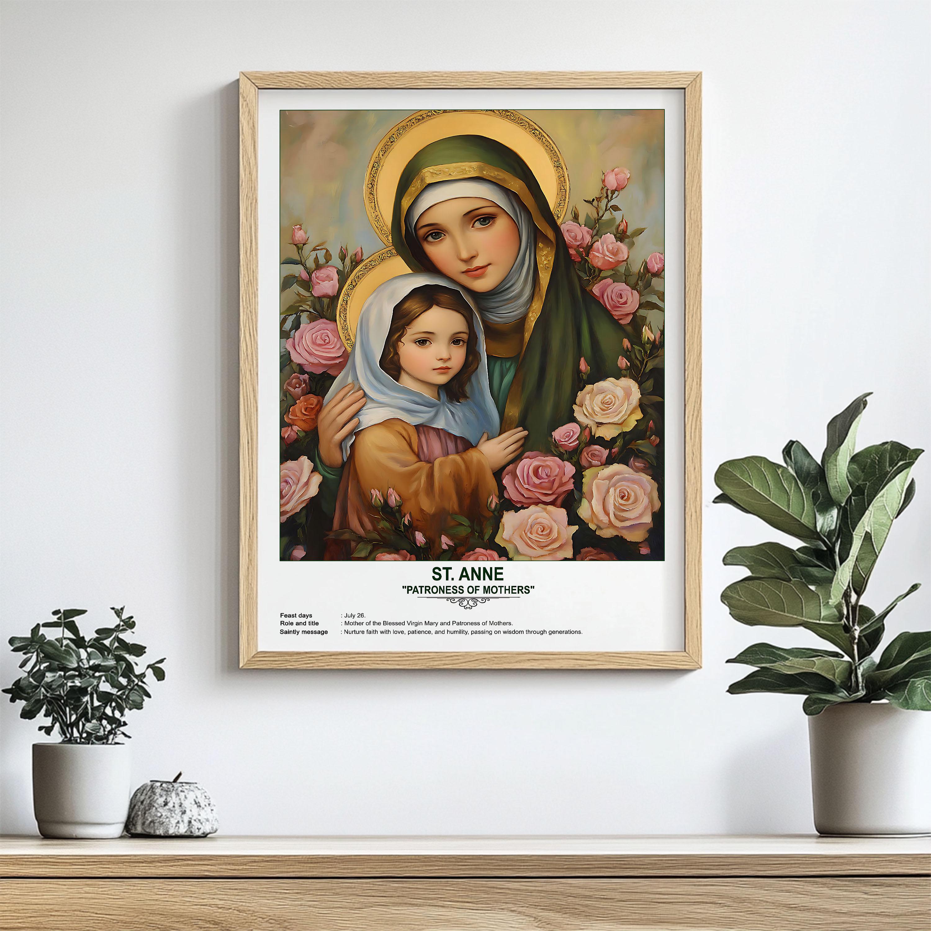 St. Anne, Sacred Art, Religious Wall Art for Families, Patron Saint ...