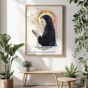 St. Faustina Kowalska, Sacred Art, Religious Wall Art for Families ...