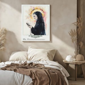 St. Faustina Kowalska, Sacred Art, Religious Wall Art for Families ...