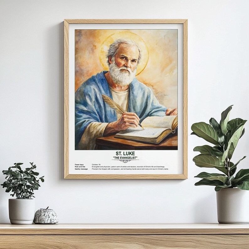 St. Luke, Sacred Art, Religious Wall Art for Families, Patron Saint ...