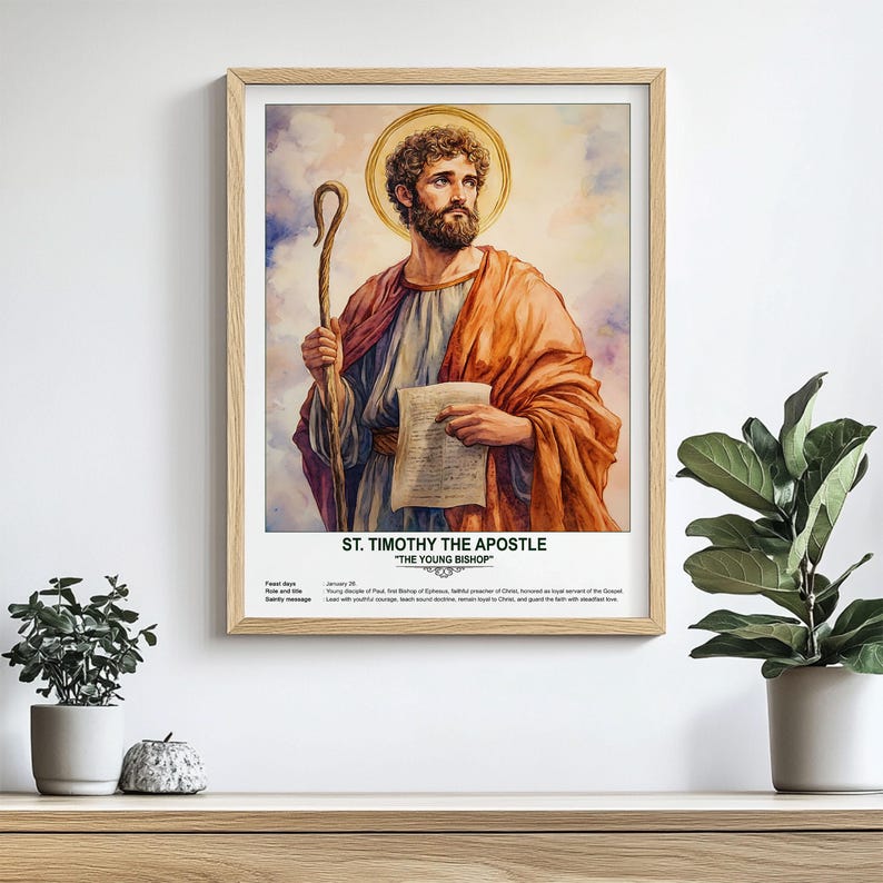 St. Timothy the Apostle, Sacred Art, Religious Wall Art for Families ...