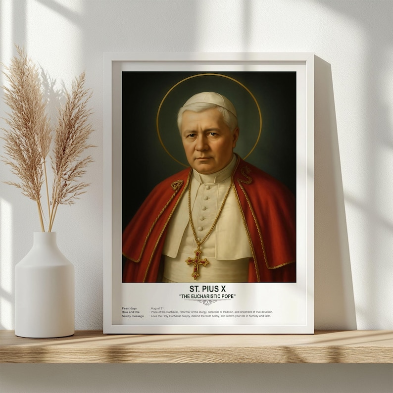 St. Pius X, Sacred Art, Religious Wall Art for Families, Patron Saint ...
