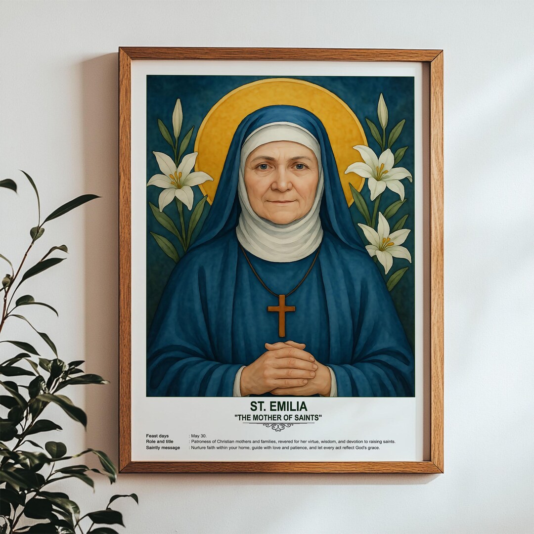 St. Emilia, Sacred Art, Religious Wall Art for Families, Patron Saint ...