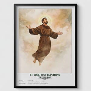 St. Joseph of Cupertino, Sacred Art, Religious Wall Art for Families ...