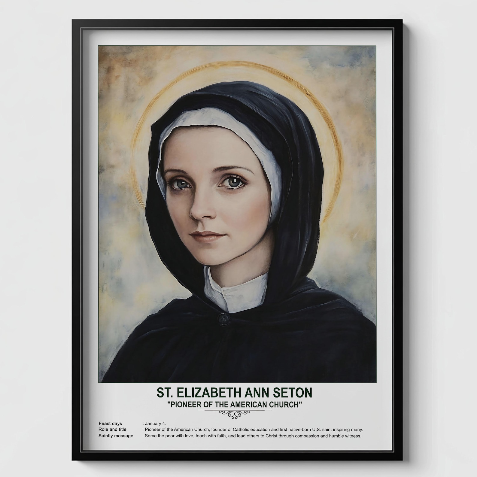 St. Elizabeth Ann Seton, Sacred Art, Religious Wall Art for Families ...