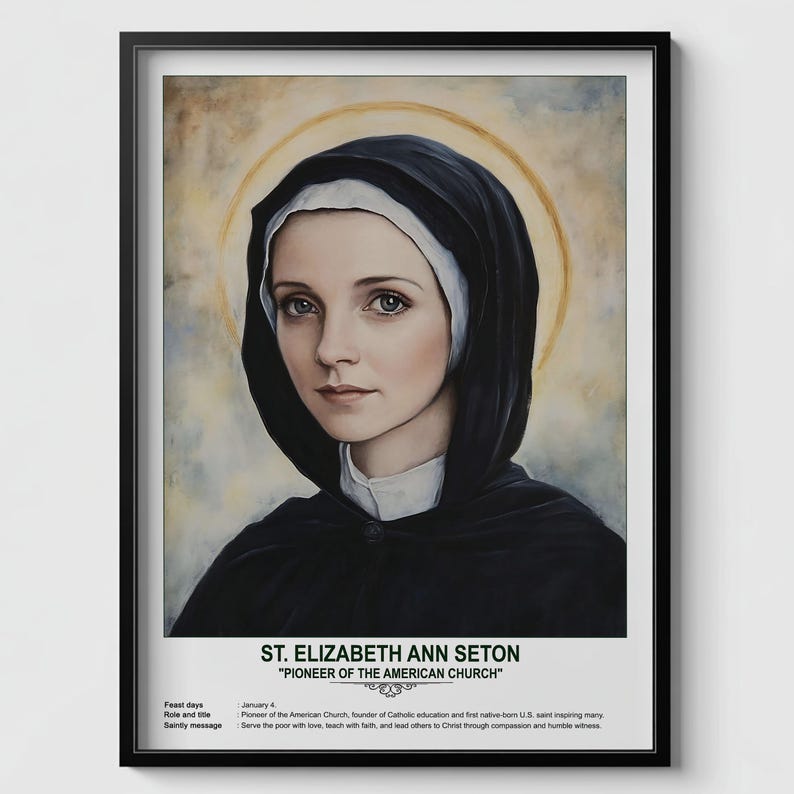 St. Elizabeth Ann Seton, Sacred Art, Religious Wall Art for Families ...