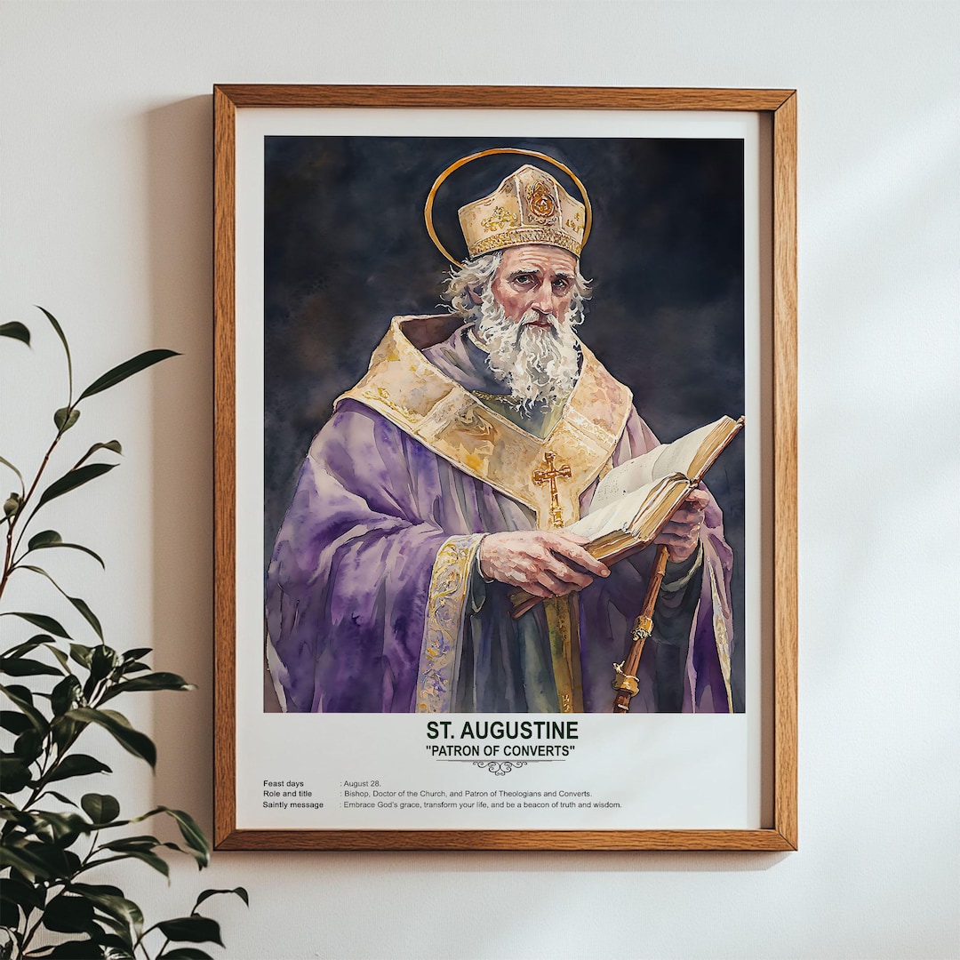 St. Augustine, Sacred Art, Religious Wall Art for Families, Patron ...